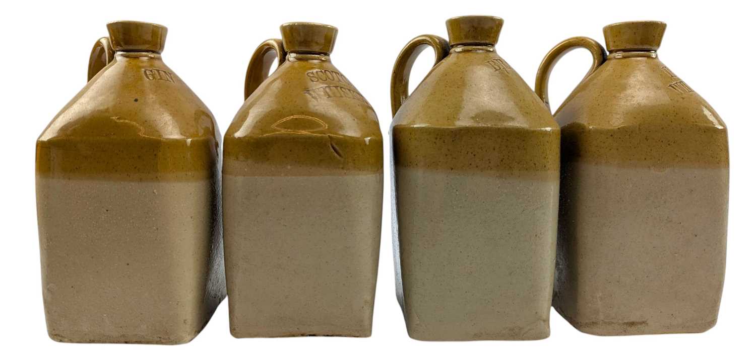 Lot 36 - SET OF FOUR 19TH CENTURY STONEWARE SPIRITS